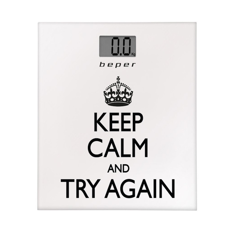 Ψηφιακή ζυγαριά Beper Keep Calm 40.821, Αντοχή έως 180 κιλά, Οθόνη LCD ...